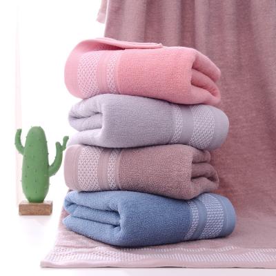 China Thickened Plain Color Beauty Salon Gift Advantage of Soft Absorbent Cotton Bath Towel for sale