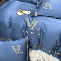 China Vintage Luxury Washed Cotton Silk Embroidery 4 Pcs Bedding Set King Size Comforter Set for sale
