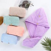 China Women Coral Fleece Dry Hair Hat Quick-Dry Absorbent Shower Hat with Thickened Towel for sale