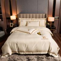 China Home Hotel Wedding Luxury Solid Color Duvet Cover Sheet Pillowcase Bedding Set for sale