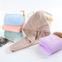 China Women Coral Fleece Dry Hair Hat Quick-Dry Absorbent Shower Hat with Thickened Towel for sale