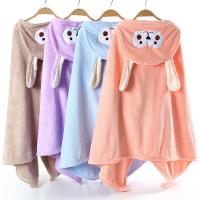 China Customized Size Baby Hooded Bath Wrap Microfiber Coral Fleece Towel for Boys Girls for sale