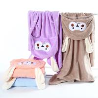 China Customized Size Baby Hooded Bath Wrap Microfiber Coral Fleece Towel for Boys Girls for sale