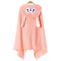 China Customized Size Baby Hooded Bath Wrap Microfiber Coral Fleece Towel for Boys Girls for sale