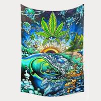 China 3D Print Trippy Mushroom Tapestry Hippie Psychedelic Abstract Art Tapiz for Wall Hanging for sale