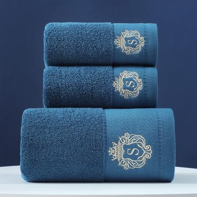 China Customized Logo Embroidered Pure Cotton Towel Sets Soft and Absorbent Perfect Gift for sale