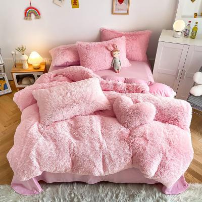 China Thick Coral Velvet Bed Sheet Set Luxury Designer Comforter Sets for Winter Protection for sale