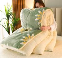 China Polyester Filling Winter Quilt Thickened Warm Lamb Fleece Quilt for Soft and Cozy Sleep for sale