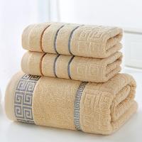 China White Plain Forged Cotton Washcloth Bath Towel Absorbent 3-Piece Gift Box with Return Gift Cover for sale
