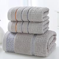 China White Plain Forged Cotton Washcloth Bath Towel Absorbent 3-Piece Gift Box with Return Gift Cover for sale