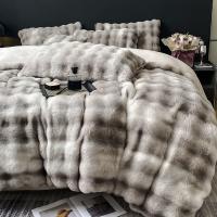 China Luxury and Warmth with Sustainable Milk Velvet Mink Rabbit Fur Bedding Set for sale