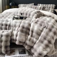 China Luxury and Warmth with Sustainable Milk Velvet Mink Rabbit Fur Bedding Set for sale
