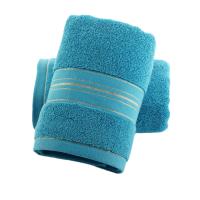 China Striped Pattern 100% Cotton Thickened Absorbent Towels Soft Skin Friendly Quick Drying for sale