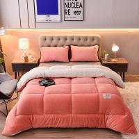 China Light Pink Solid Oeko-Tex Comforter Edredon Twin Bedding Set Suitable for All Seasons for sale