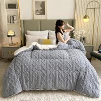 China Warm Chunky Thickened Winter Velvet Sherpa Quilt Weight Blanket for sale
