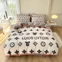China Popularity Cotton 4-In-1 Bedding Set Brown White King Size Duvet Cover Bed Sheet for sale