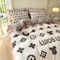 China Popularity Cotton 4-In-1 Bedding Set Brown White King Size Duvet Cover Bed Sheet for sale