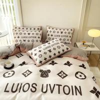 China Popularity Cotton 4-In-1 Bedding Set Brown White King Size Duvet Cover Bed Sheet for sale