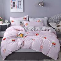 China Polyester Fabric 4 Piece Bedding Set for 1.2m Bed White Five Star Hotel Bed Linen for sale