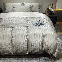 China 40 Fabric Count Light Luxury Satin Jacquard Four Piece Bedding Set for Country Markets for sale