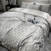 China 40 Fabric Count Light Luxury Satin Jacquard Four Piece Bedding Set for Country Markets for sale