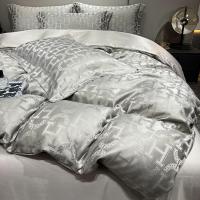 China 40 Fabric Count Light Luxury Satin Jacquard Four Piece Bedding Set for Country Markets for sale