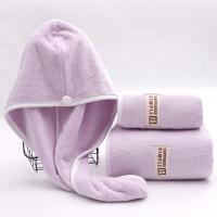 China Embroidered Logo Coral Velvet Towel Set Highly Absorbent and Quick Drying for ALL Ages for sale