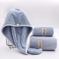 China Embroidered Logo Coral Velvet Towel Set Highly Absorbent and Quick Drying for ALL Ages for sale
