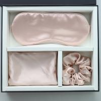 China Luxury Sleep Black Silk Eye Mask Custom LOGO OEM/OEM 100% Silk Pillow Case Set Black for sale