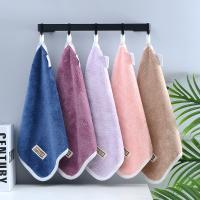 China Dark Coral Plush Thickened Facial Cleansing and Beauty Edging Small Square Scarf Gift for sale
