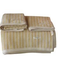 China Add a Touch of Style to Your Bath with Multicolor Pinstripe Pattern Cotton Towel Set for sale