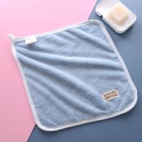 China Dark Coral Plush Thickened Facial Cleansing and Beauty Edging Small Square Scarf Gift for sale