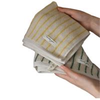 China Add a Touch of Style to Your Bath with Multicolor Pinstripe Pattern Cotton Towel Set for sale