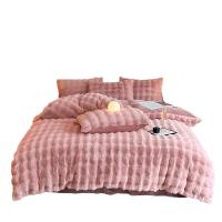 China Bedding Sheet Set Bed Cover Luxury Bed Sheets Solid Colorful Rabbit Velvet for sale