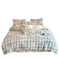 China Bedding Sheet Set Bed Cover Luxury Bed Sheets Solid Colorful Rabbit Velvet for sale