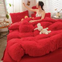 China European and American Style Solid Color Thickened Warm Mink Velvet Duvet Bedding Set for sale