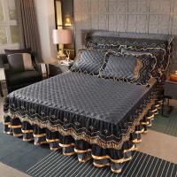 China Custom Polyester Bed Skirt Three-piece Dustproof Bed Cover for Home 40 Fabric Count for sale