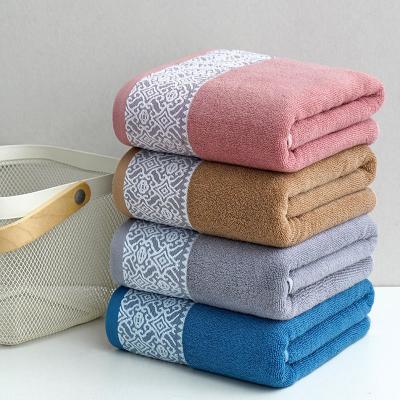 China Cotton Flower Bath Towel for Household Dark Color Quick Drying and Water Absorption for sale