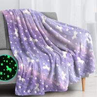 China 500g Festival Pattern Glow-in-the-Dark Blanket Cover for Office Nap Air Conditioning for sale