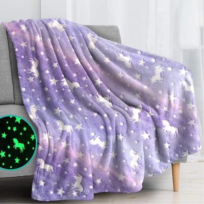 China 500g Festival Pattern Glow-in-the-Dark Blanket Cover for Office Nap Air Conditioning for sale