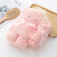 China As shown Luxury Bear Towel Bath towel density coral velvet set absorbent cute soft gift for sale