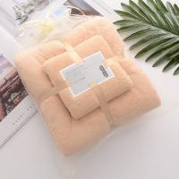 China Home Hostel density Coral Velvet Bath Towel Set Soft and Absorbent with Plain Lace for sale