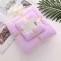 China Home Hostel density Coral Velvet Bath Towel Set Soft and Absorbent with Plain Lace for sale