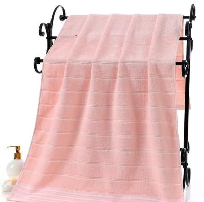 China Antimicrobial Striped 100% Pure Cotton Multi Segment Dark Absorbent Adult Bath Towel for sale