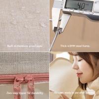 China 66L Large Capacity Folding Cotton Linen Household Quilt Clothing Collapsible Dustproof Cover Storage Box Organizer for sale