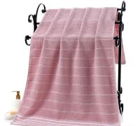 China Antimicrobial Striped 100% Pure Cotton Multi Segment Dark Absorbent Adult Bath Towel for sale