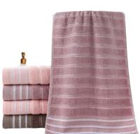 China Antimicrobial Striped 100% Pure Cotton Multi Segment Dark Absorbent Adult Bath Towel for sale