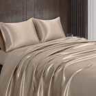 China Customized Satin Sheets Bedding Set Twin Size 2 PCS Flat Bed Sheet with Woven Design for sale