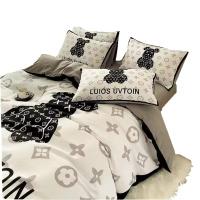 China 180GSM Cartoon White Bear Head Bear Design Bedding Sets Collection Fitted Sheet Bed Cover Sheet Pillowcase for sale
