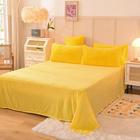 China Rainbow Color Bed Sets Fur Velvet Fluffy Plush Soft Luxury Bedding Sheet Set of 4 Pcs for sale